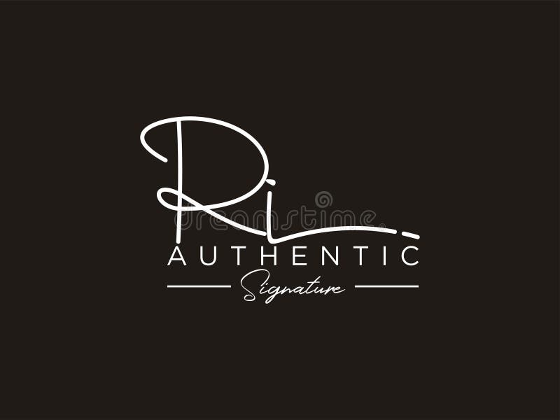 Letter RI Signature Logo Template Vector Stock Vector - Illustration of ...