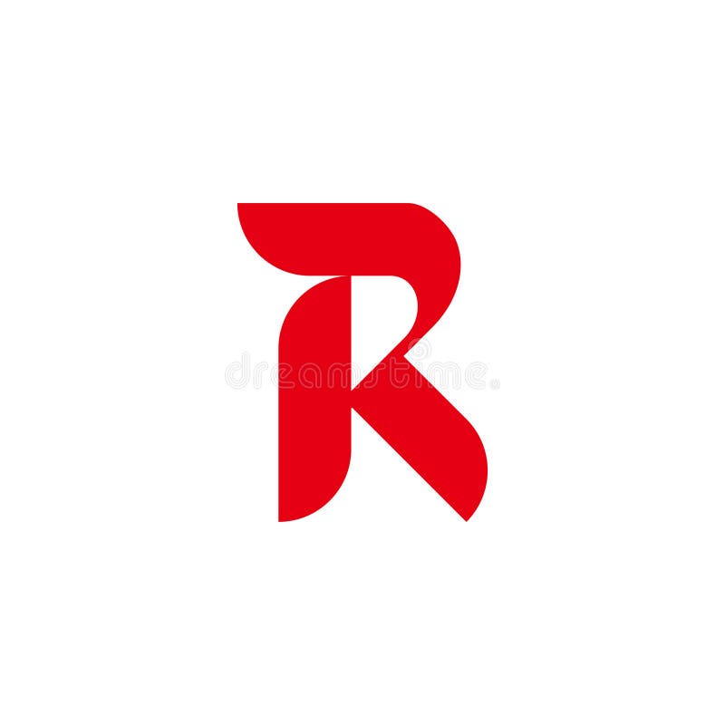 Letter Rk Red Simple Curves Geometric Logo Vector Stock Vector ...