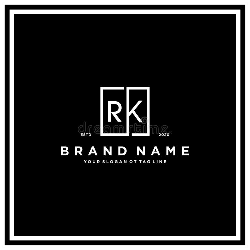Letter RK Square Logo Design Concept Vector Stock Vector - Illustration ...