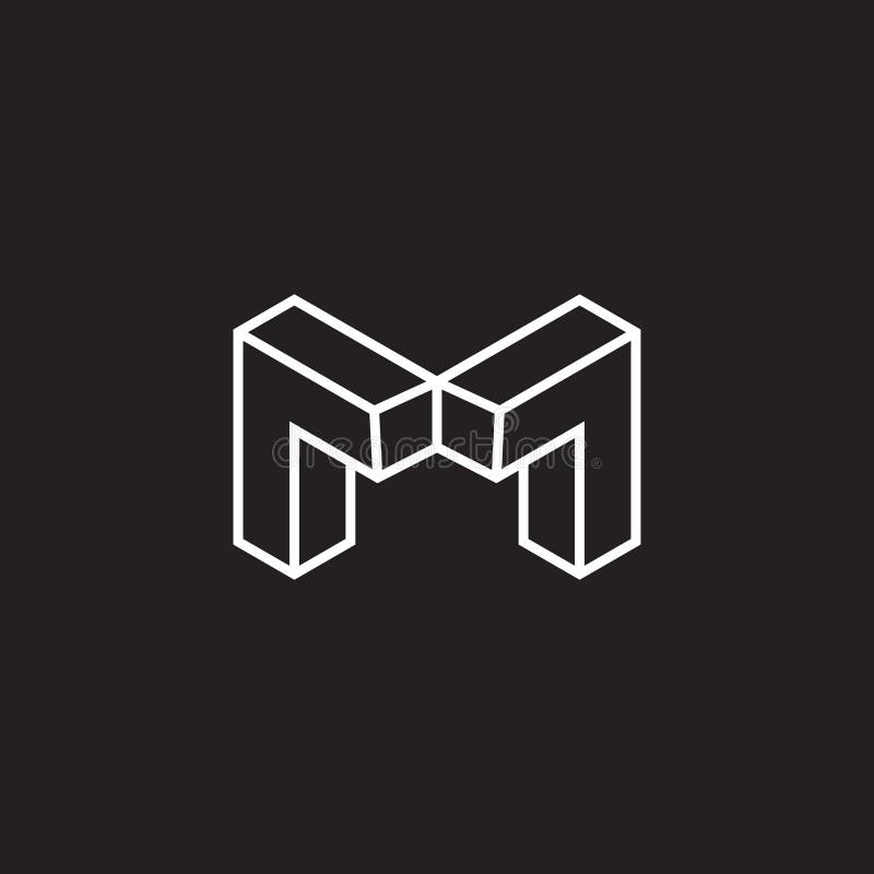 Letter Rm Simple Linear Frame Logo Vector Stock Vector - Illustration ...