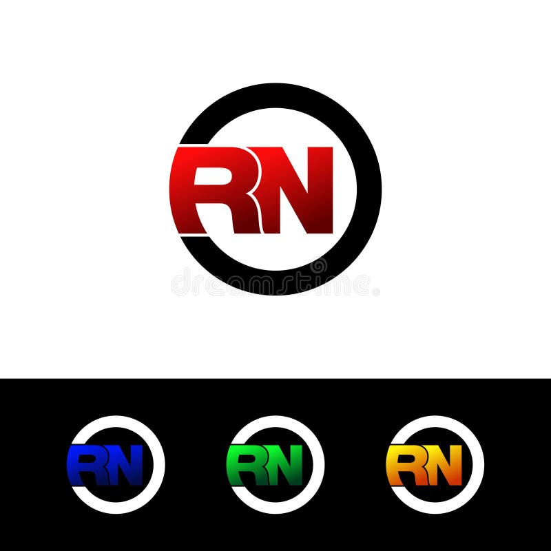 Letter RN Circle Monogram Logo Icon Design Vector. Stock Vector ...