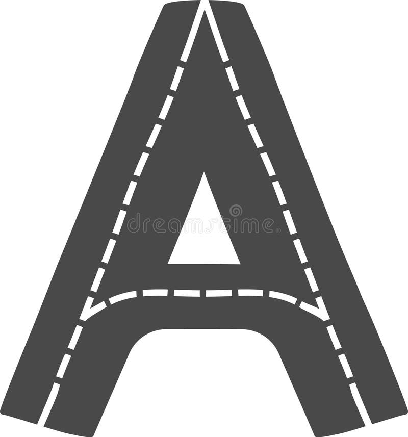 A Letter Road Alphabet Kids Stock Illustration - Illustration of ...