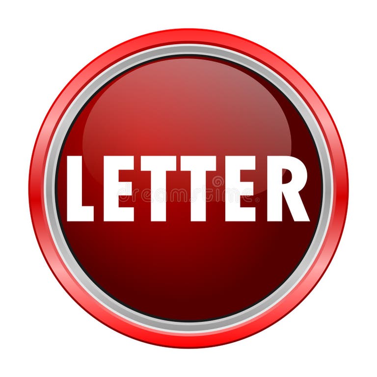 Letter Round Metallic Red Button Stock Vector - Illustration of ...