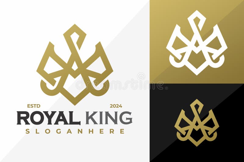 Letter a Royal King Logo Design Vector Symbol Icon Illustration Stock ...
