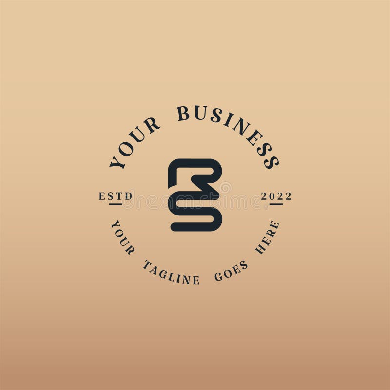 Letter RS Logo with Circular Writing Stock Vector - Illustration of ...