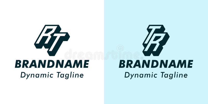 Letter RT and TR 3D Monogram Logo. Suitable for Business with RT or TR ...