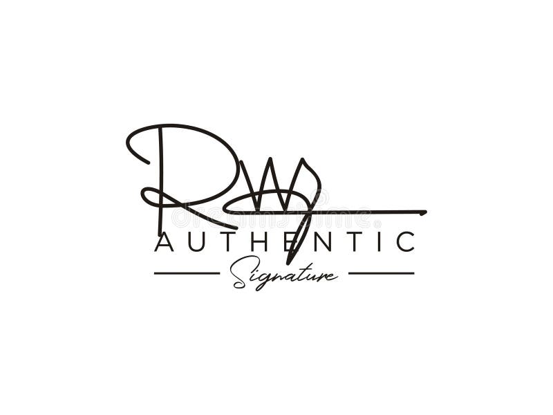 Letter RW Signature Logo Template Vector Stock Vector - Illustration of ...