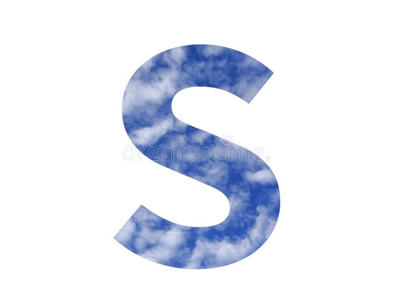 Letter S of the Alphabet Made with a Blue Sky and White Clouds Stock ...