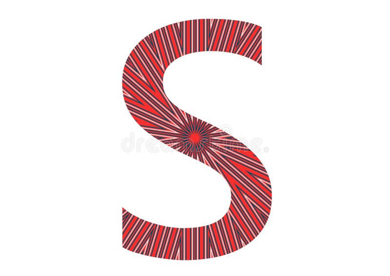 Letter S of Alphabet Made with a Star with Red, Pink, Blue and White ...