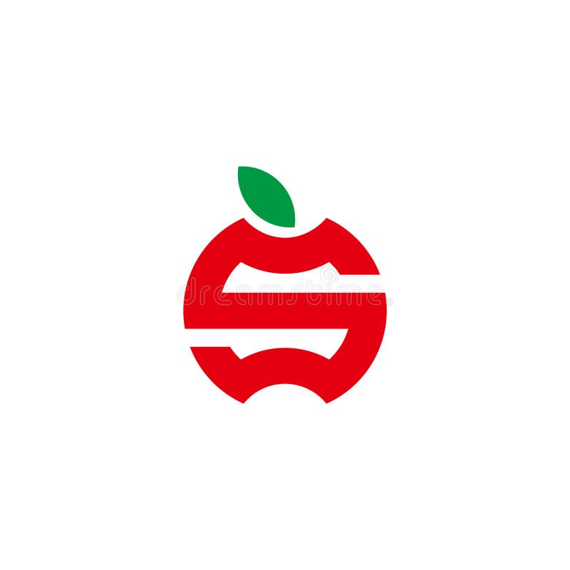 Letter S Apple Shape Simple Geometric Logo Vector Stock Vector ...