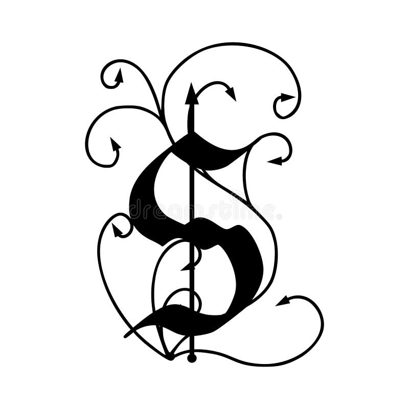 Letter S with arrows stock vector. Illustration of indicator - 112176870