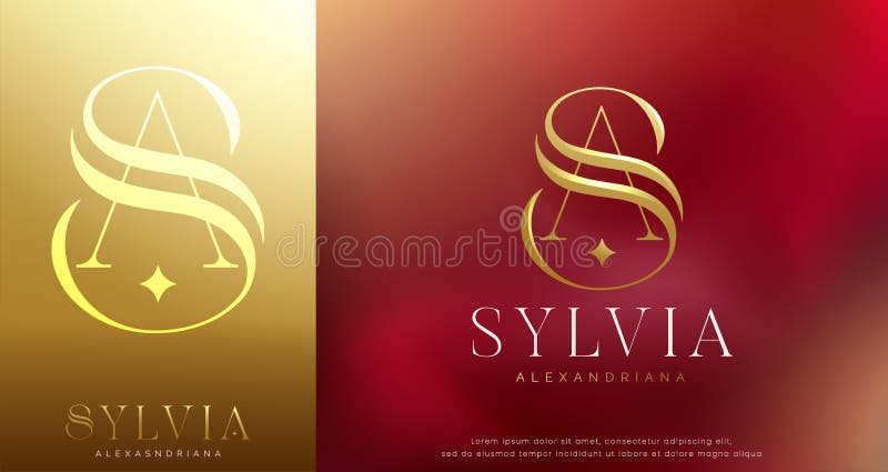 Letter a S Beauty Monogram Serif Logo Design Stock Vector ...