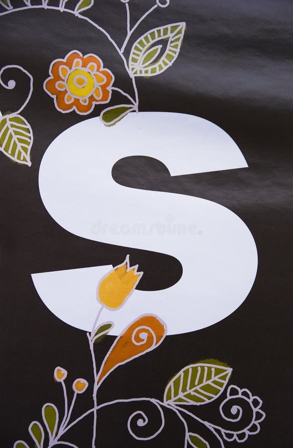Letter S On Black Background Stock Image - Image of decorated, object ...