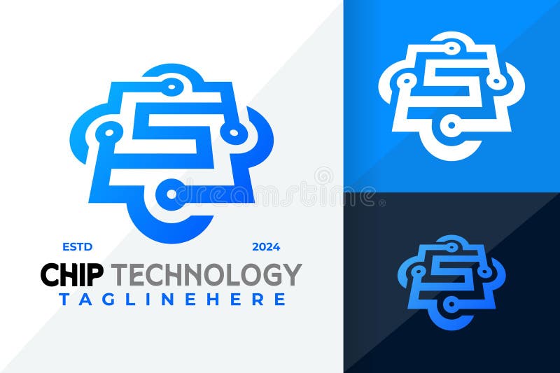 Letter S Chip Data Logo Icon Vector Design Illustration Stock Vector ...