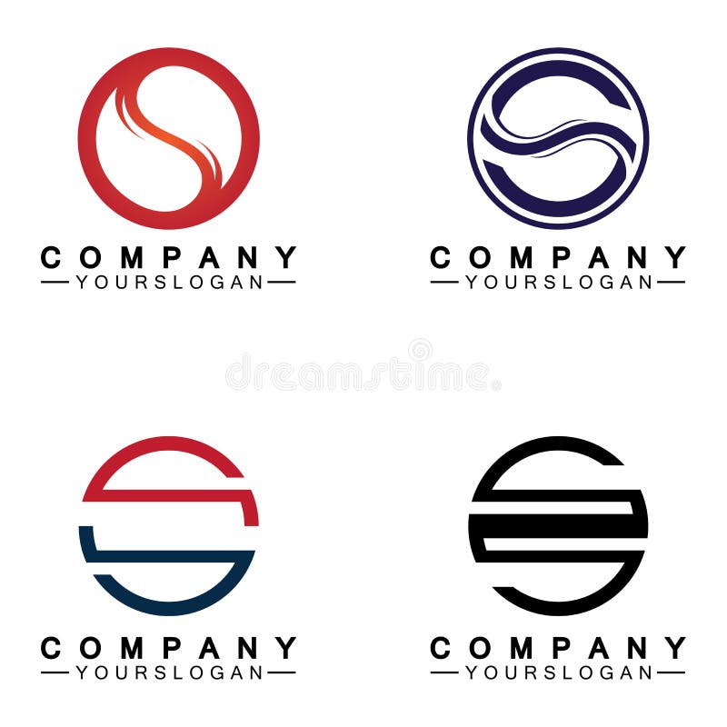 Letter S Circle Logo Vector Design Template Stock Vector - Illustration ...