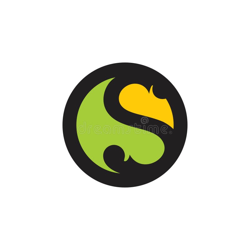 Letter S Circle Negative Space Curves Brand Logo Stock Vector ...