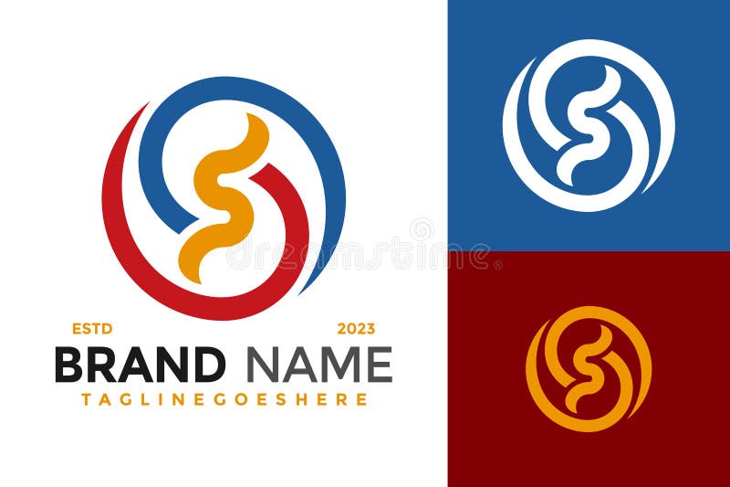 Letter S Circular Logo Design Vector Symbol Icon Illustration Stock ...