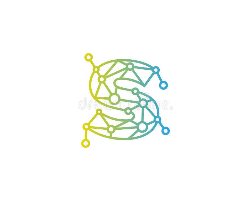 Letter S Connect Dot Network Icon Logo Design Element Stock Vector ...