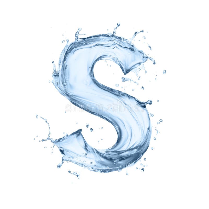 Letter S Created with Splashing Water Effect Stock Photo - Illustration ...