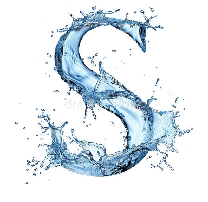 The Letter S is Depicted Using Water Droplets on a White Surface Stock ...