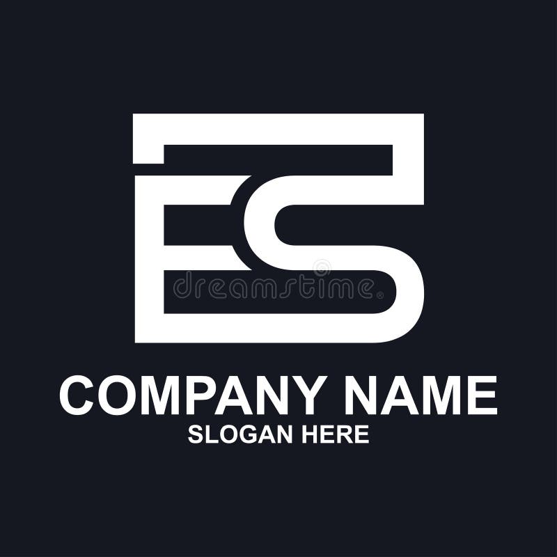Letter S and E Monogram Square Shape Logo White on Black Background ...