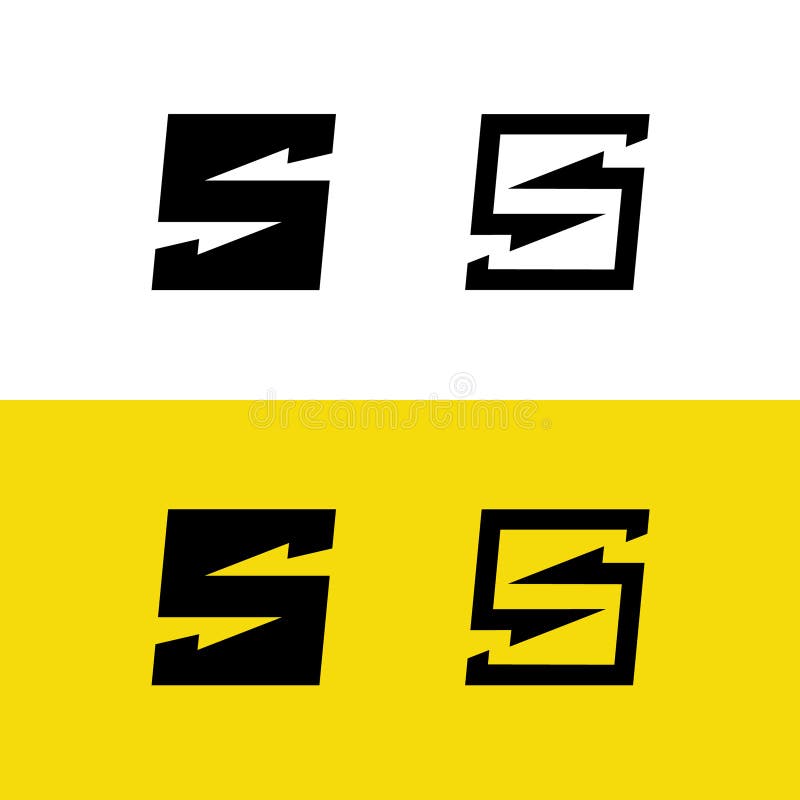 Two Letter S Lightning Bolt Stock Illustration - Illustration of ...