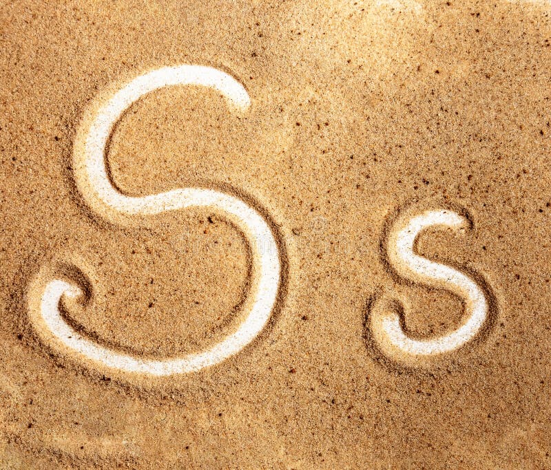 Letter T. English Handwritten Alphabet in the Sand Stock Image - Image ...