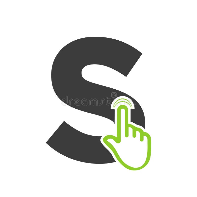Letter S Finger Click Logo Vector Template Concept for Technology ...