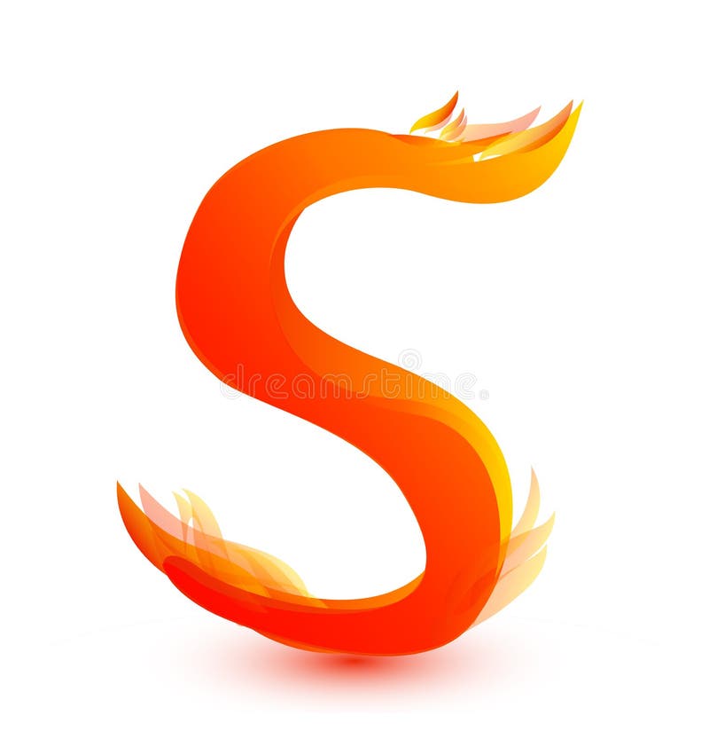 Letter S in Fire Flame Icon Vector Stock Vector - Illustration of ...