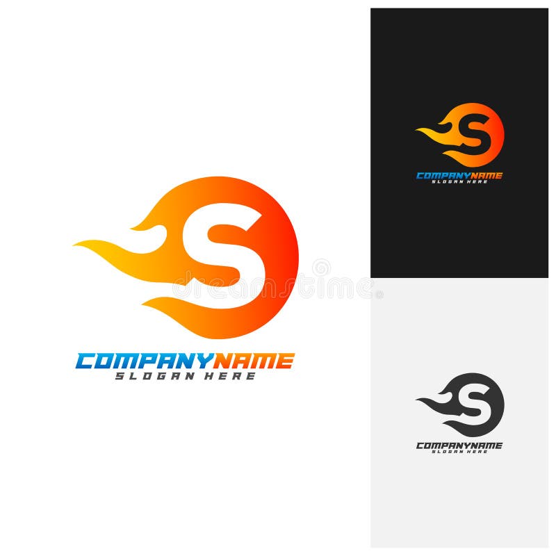 Letter S with Fire Logo Design Vector Template, Creative Design, Icon ...