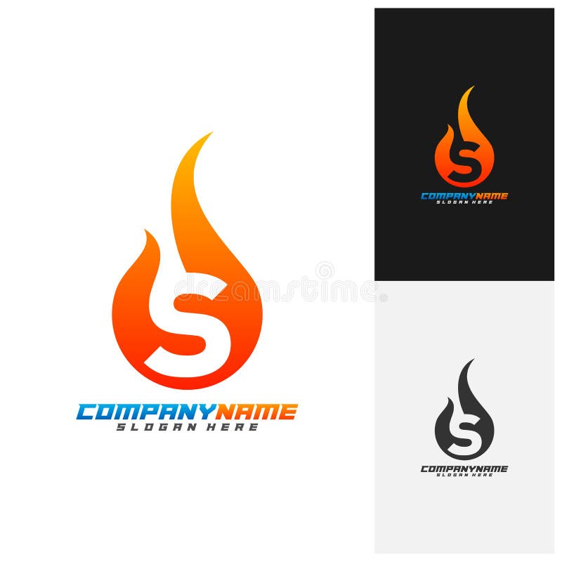 Letter S with Fire Logo Design Vector Template, Creative Design, Icon ...