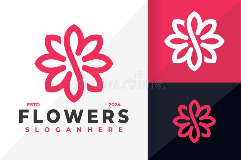 Letter S Flower Bloom Logo Design Vector Symbol Icon Illustration Stock ...