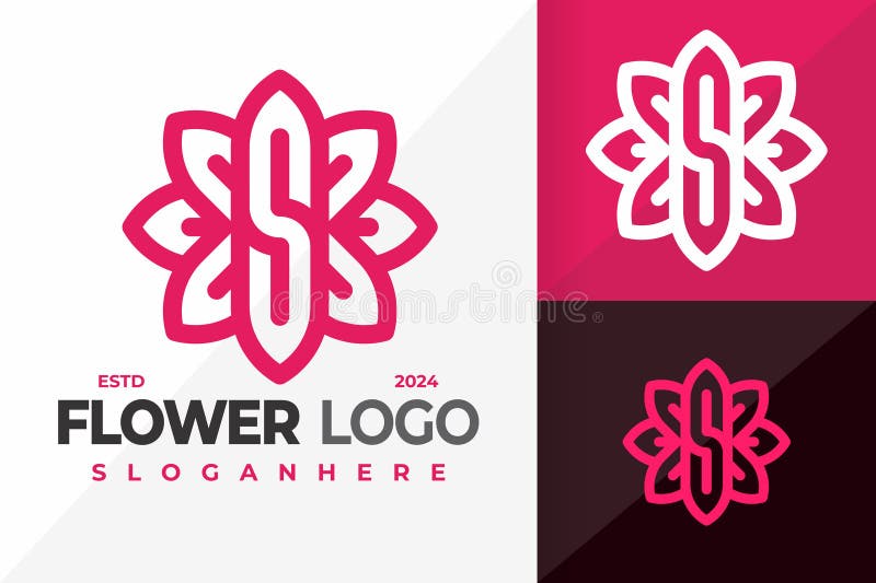 Letter S Flowers Logo Design Vector Symbol Icon Illustration Stock ...