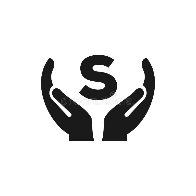 Letter S Giving Hand Logo Design. Hand Logo Design on Letter S Vector ...