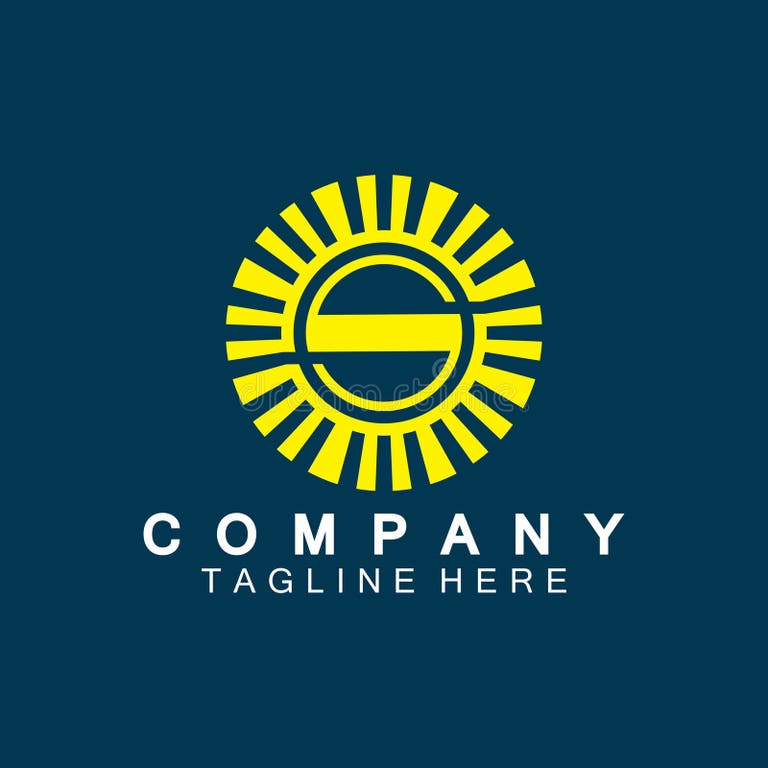 Letter S Icon with Sun Rays for Sun Logo Vector Design Template Stock ...