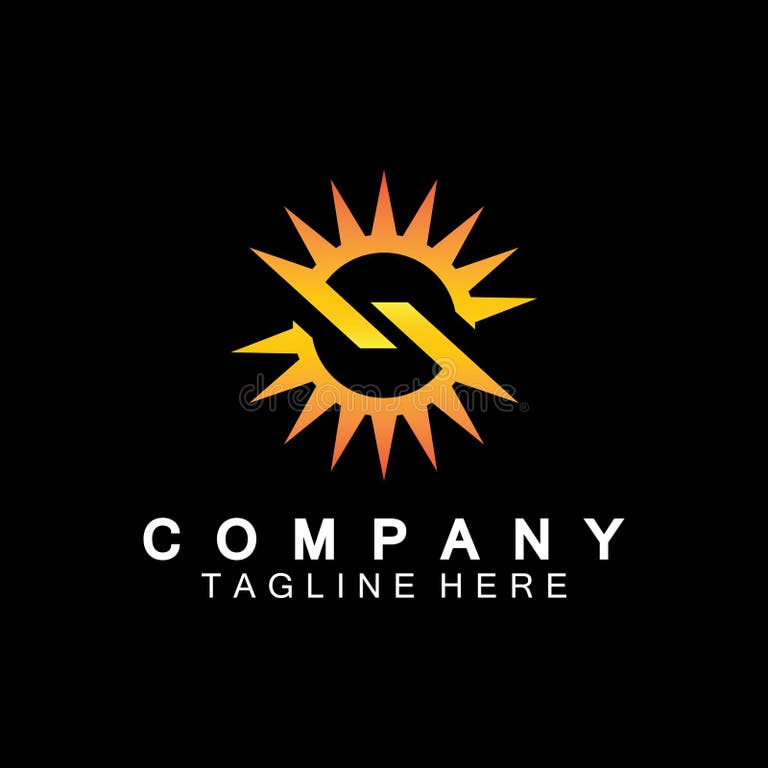 Letter S Icon with Sun Rays for Sun Logo Vector Design Template Stock ...