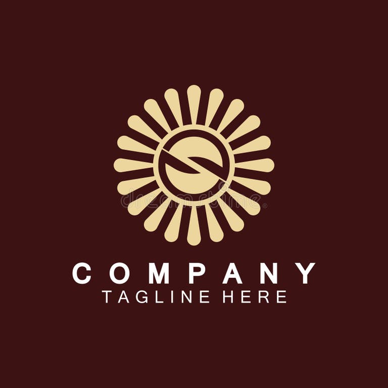 Letter S Icon with Sun Rays for Sun Logo Vector Design Template Stock ...