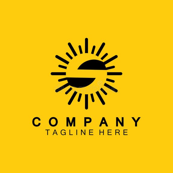 Letter S Icon with Sun Rays for Sun Logo Vector Design Template Stock ...