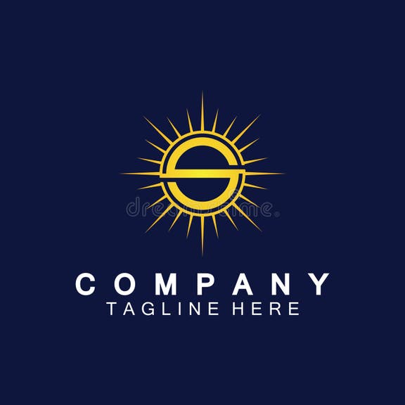 Letter S Icon with Sun Rays for Sun Logo Vector Design Template Stock ...