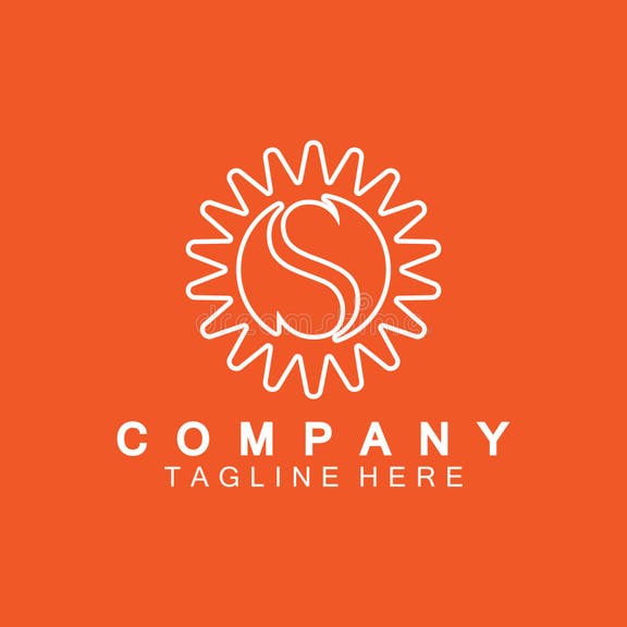 Letter S Icon with Sun Rays for Sun Logo Vector Design Template Stock ...