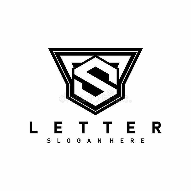 Letter S Initial Black and White Vector Stock Vector - Illustration of ...
