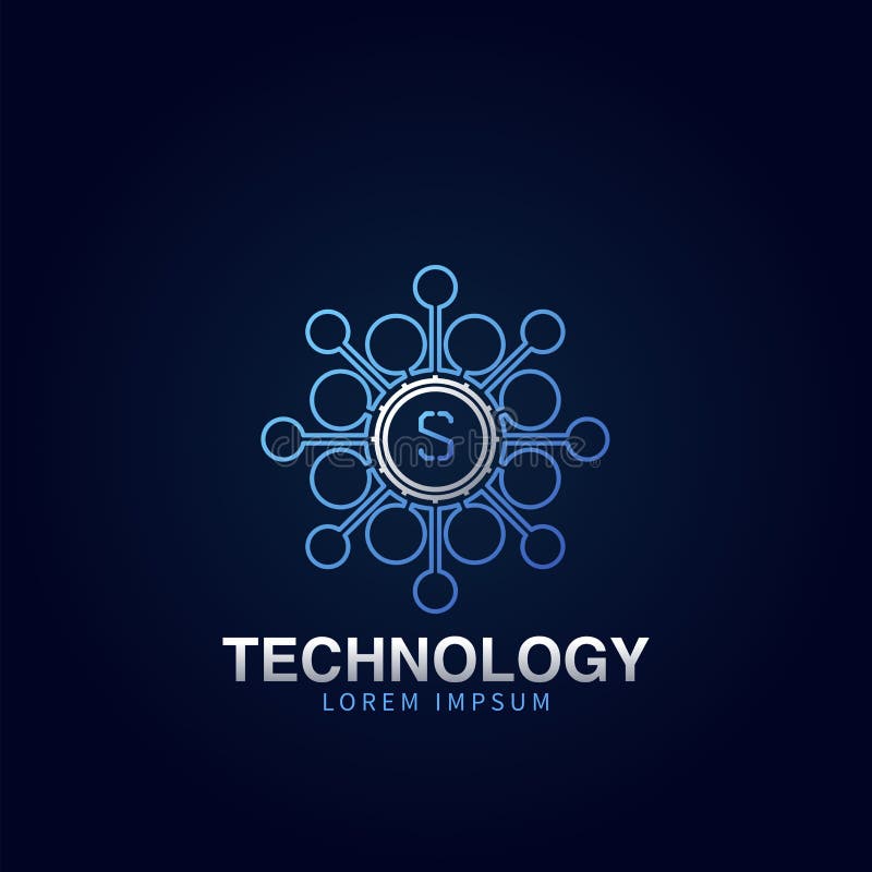 Letter S Initial Logotype, Digital Abstract Technology Science Dot ...