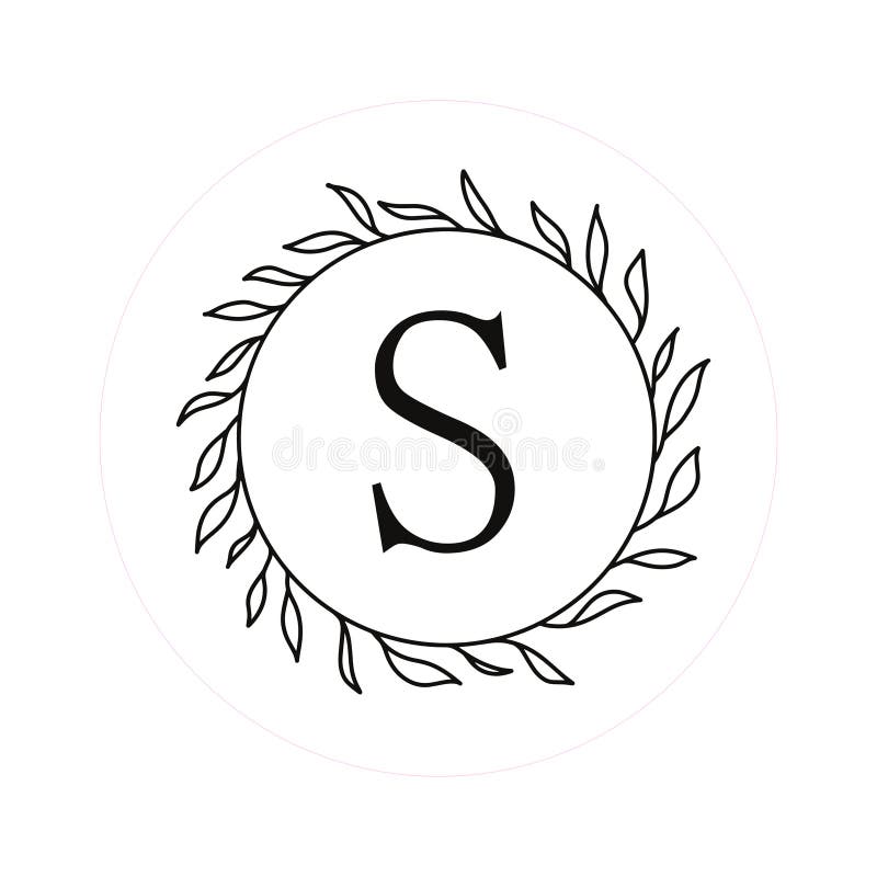 Letter "S" Initials with Round Floral Frames, Vector Monogram Logo ...