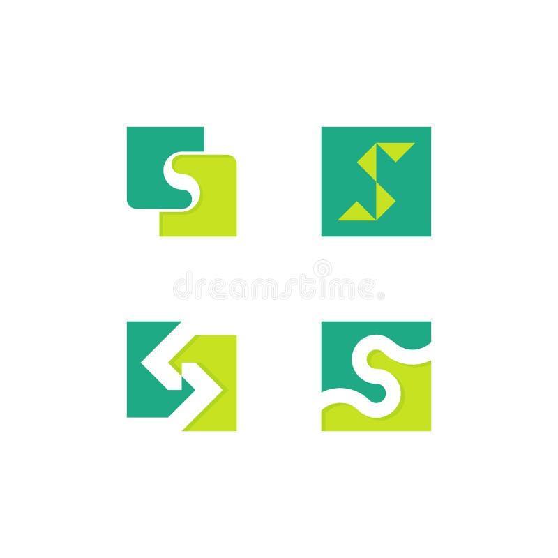 Letter S Inside Square Shapes Logo Collection Stock Vector ...