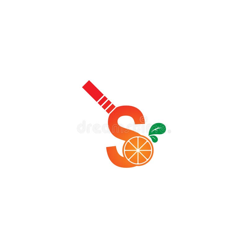 Letter R with Juice Orange Icon Logo Design Template Stock Vector ...