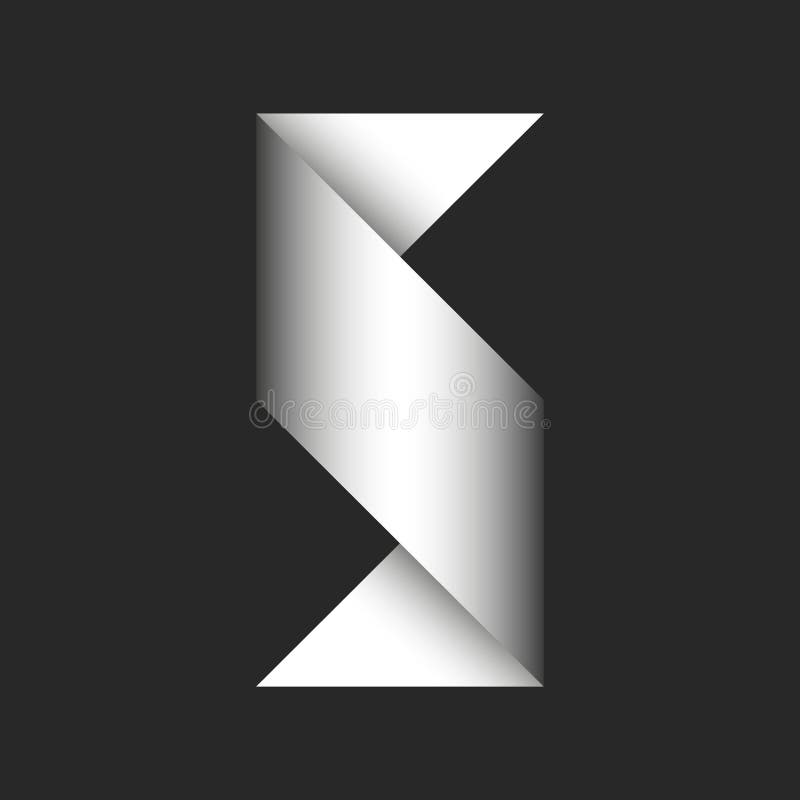 Letter S Logo Creative Initial or 5 Five Number from Folded Sheet of ...
