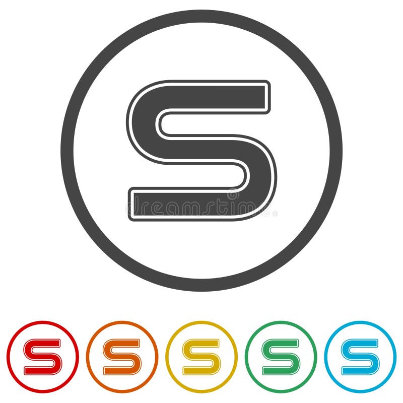 Letter S Logo Design Ring Icon, Color Set Stock Vector - Illustration ...