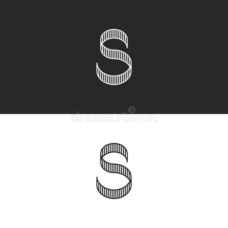 Letter S Logo Monogram Striped Shape Identity Emblem. Creative ...