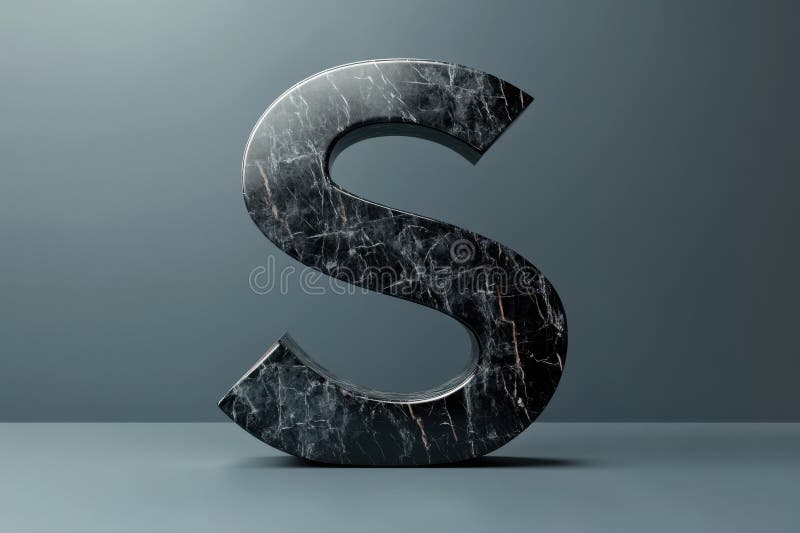 The Letter S is Made of Marble and Has a Sharp, Angular Shape Stock ...