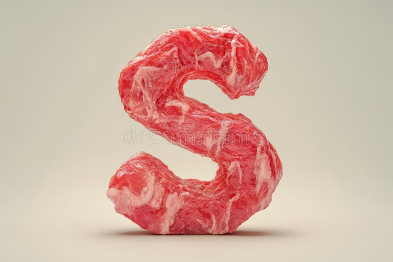 The Letter S is Made of Meat and Has a Red Color Stock Illustration ...
